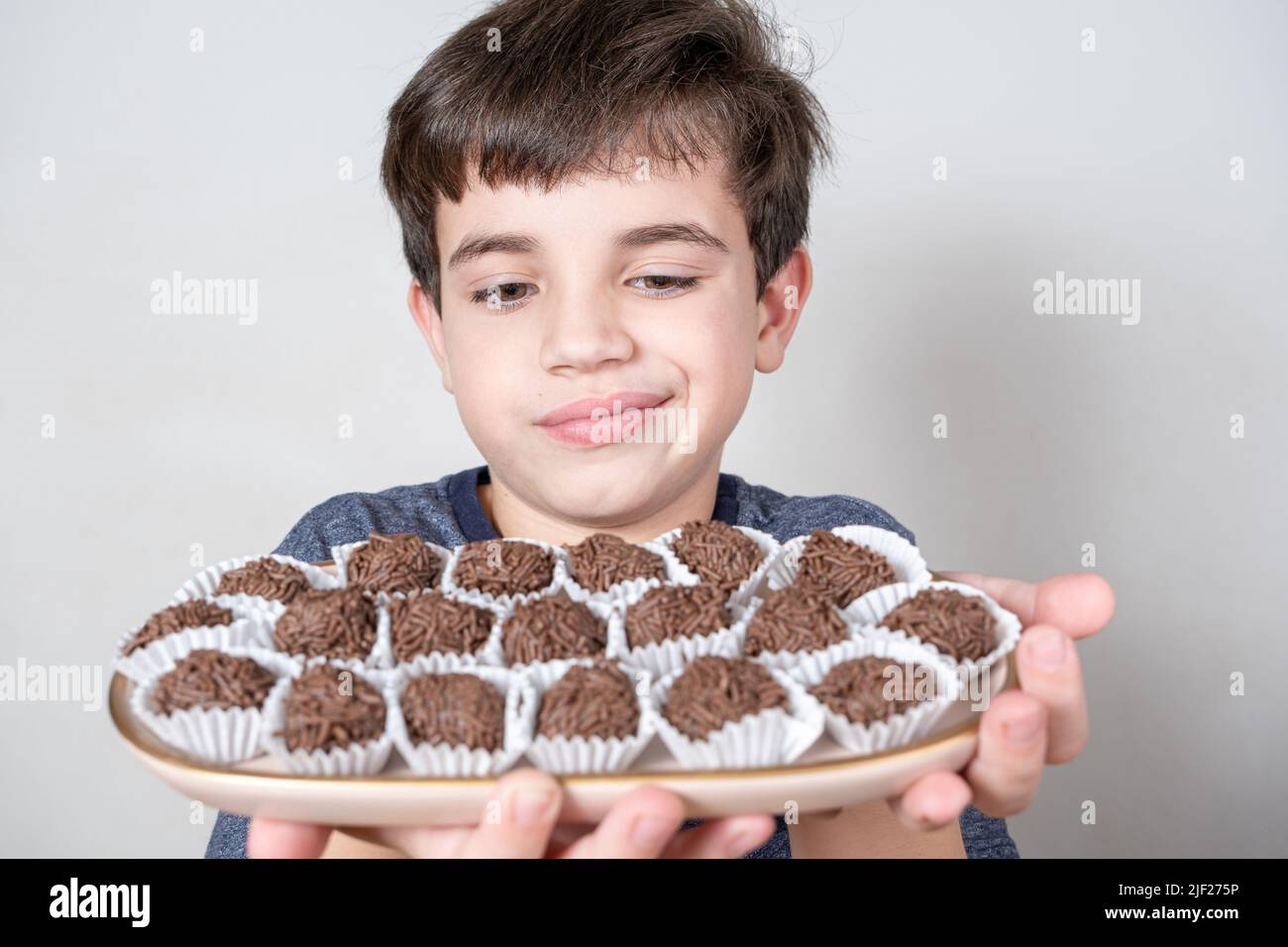 Boy chocolate disappointed hi-res stock photography and images - Alamy