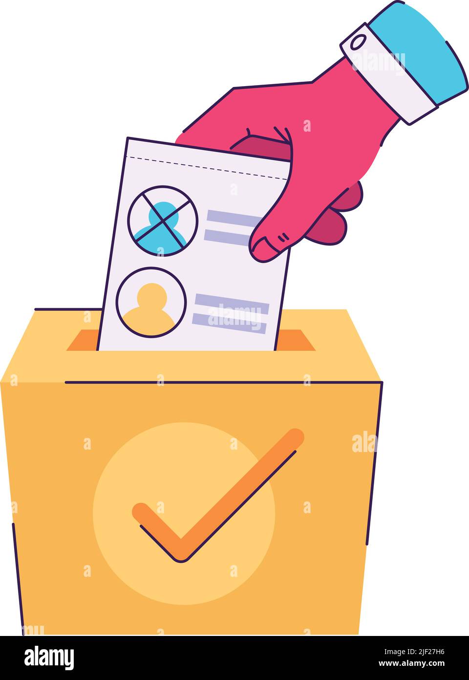 Hand voter putting vote Cut Out Stock Images & Pictures - Alamy