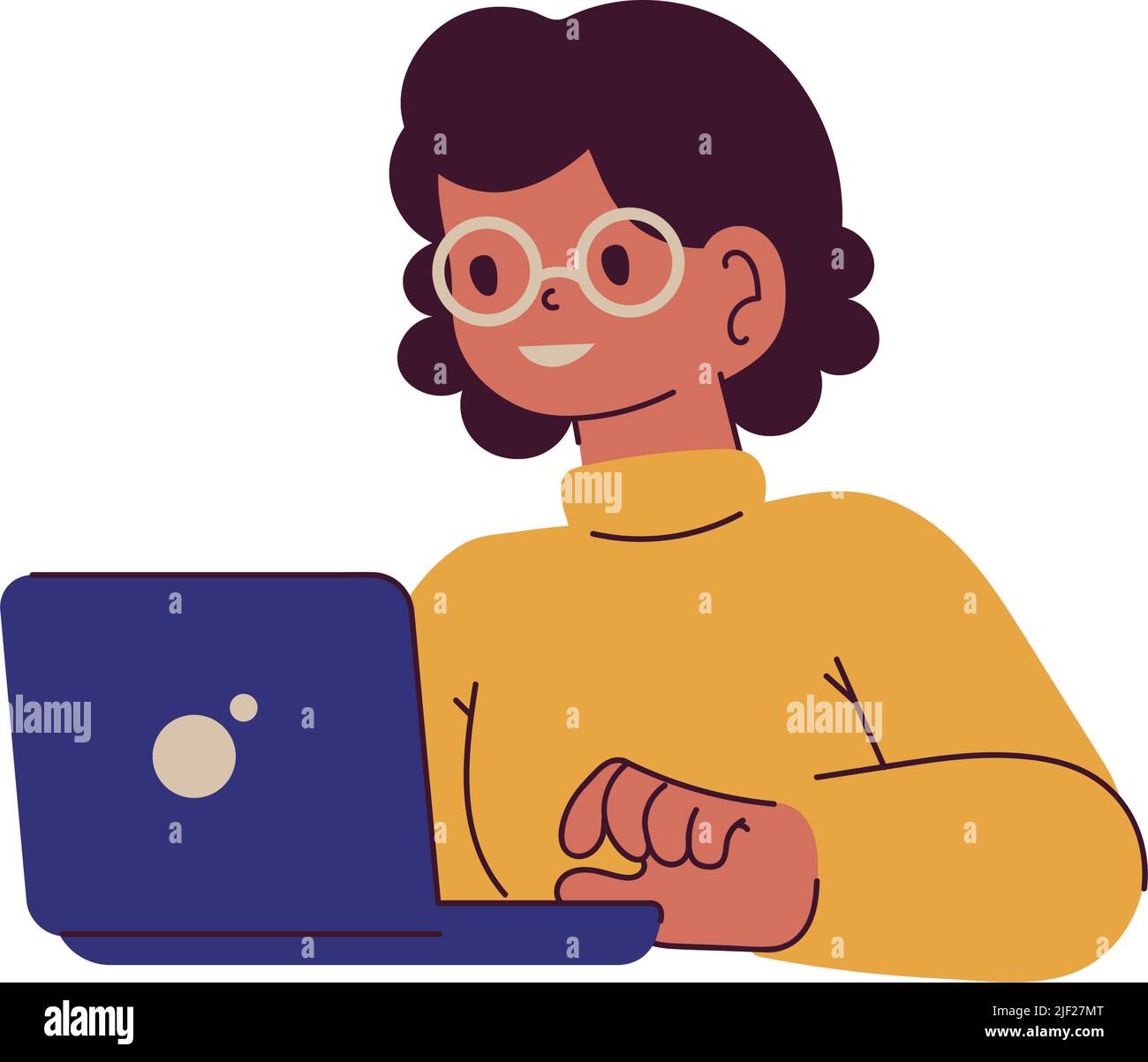 female using laptop Stock Vector Image & Art - Alamy