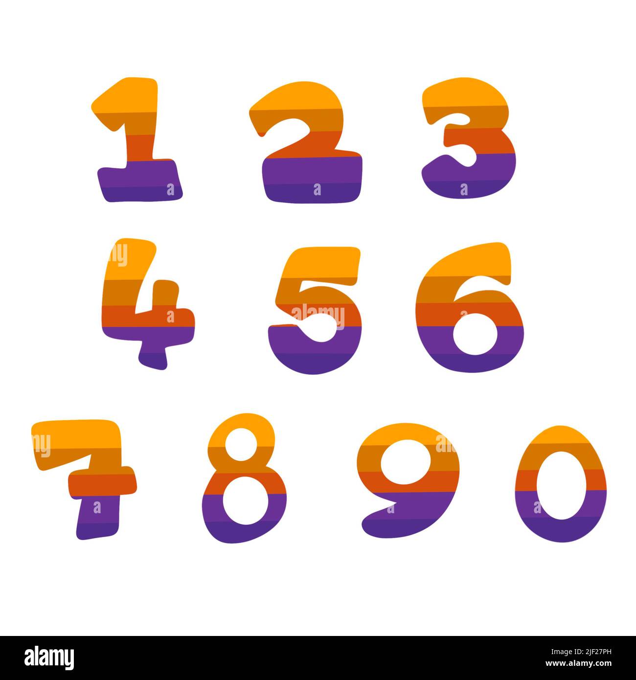 Set with cartoon numbers for kids and hobbies and packaging and fabrics ...