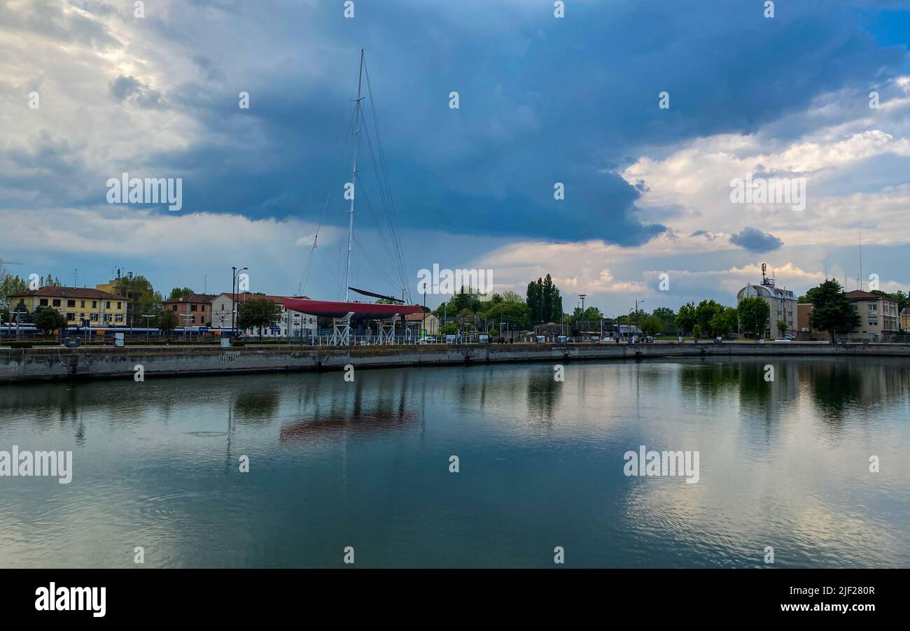Ravenna, Italy: 10-04-2022: Beautiful buildings reflection on Ravenna's ...