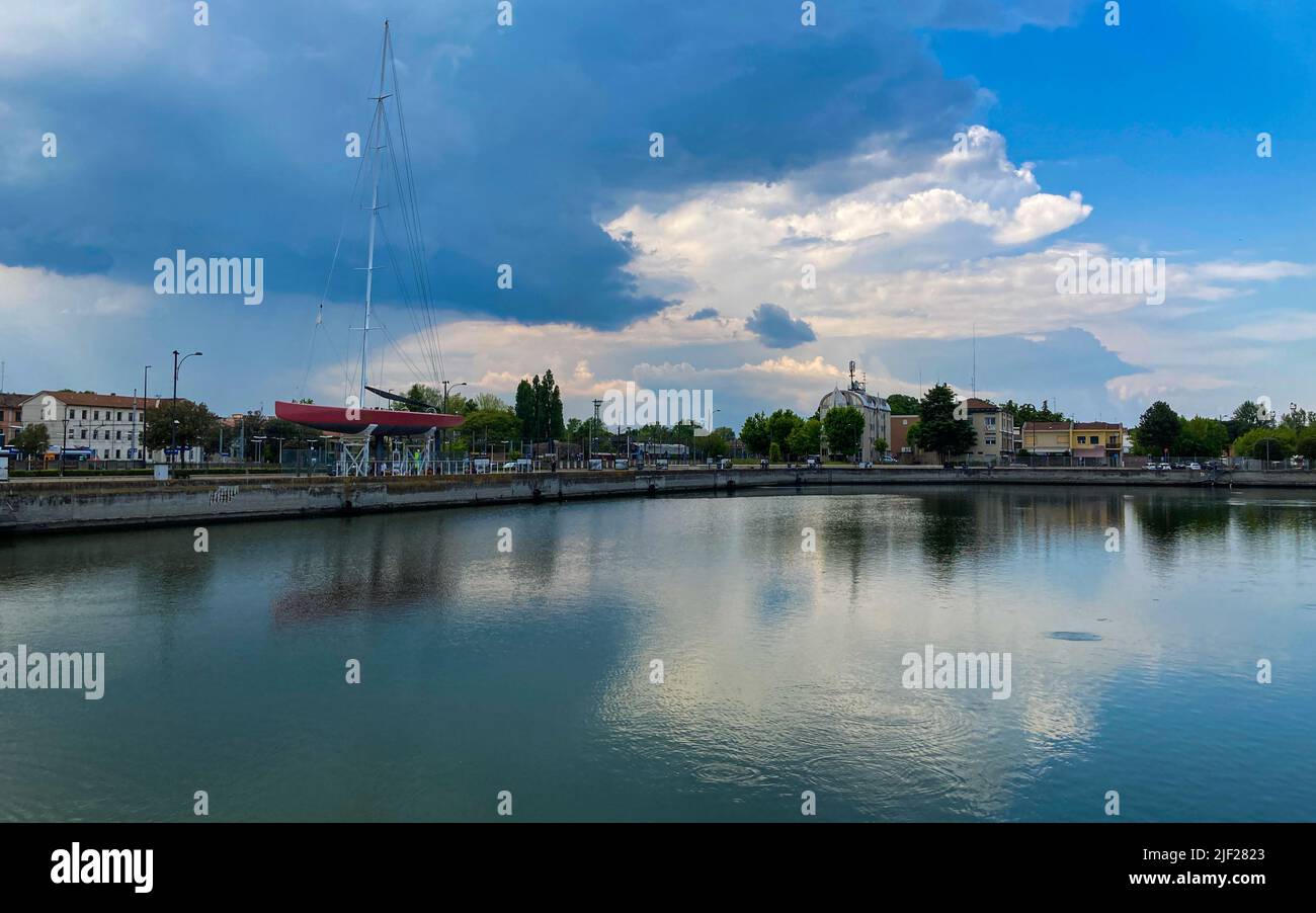 Ravenna, Italy: 10-04-2022: Beautiful buildings reflection on Ravenna's ...