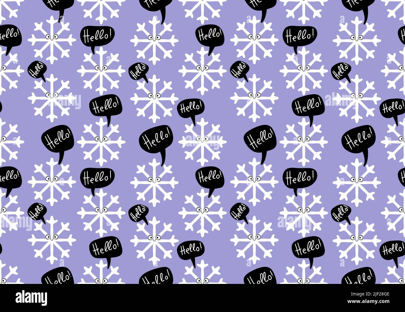 Winter print with cartoon snowflakes for Christmas wrapping paper and ...