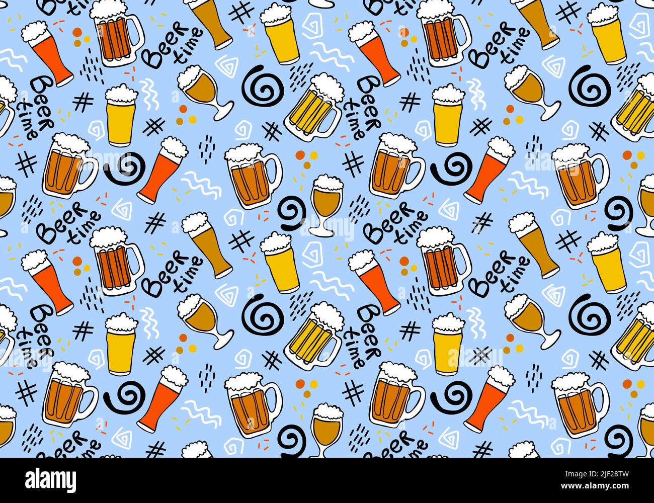 Octoberfest seamless beer pattern for fabrics and wrapping paper and ...