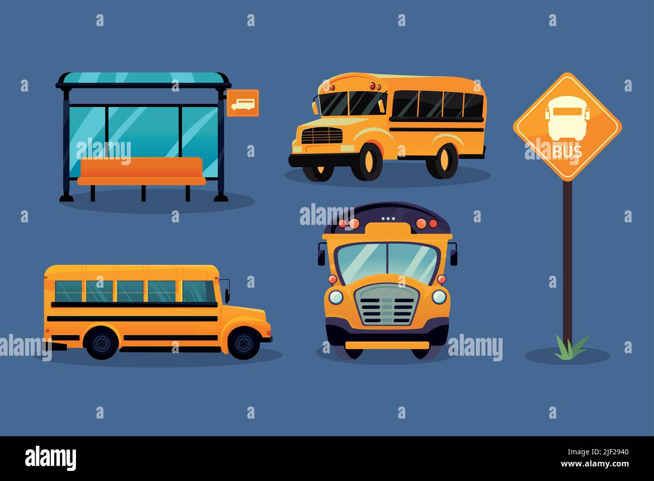 set of school bus Stock Vector Image & Art - Alamy