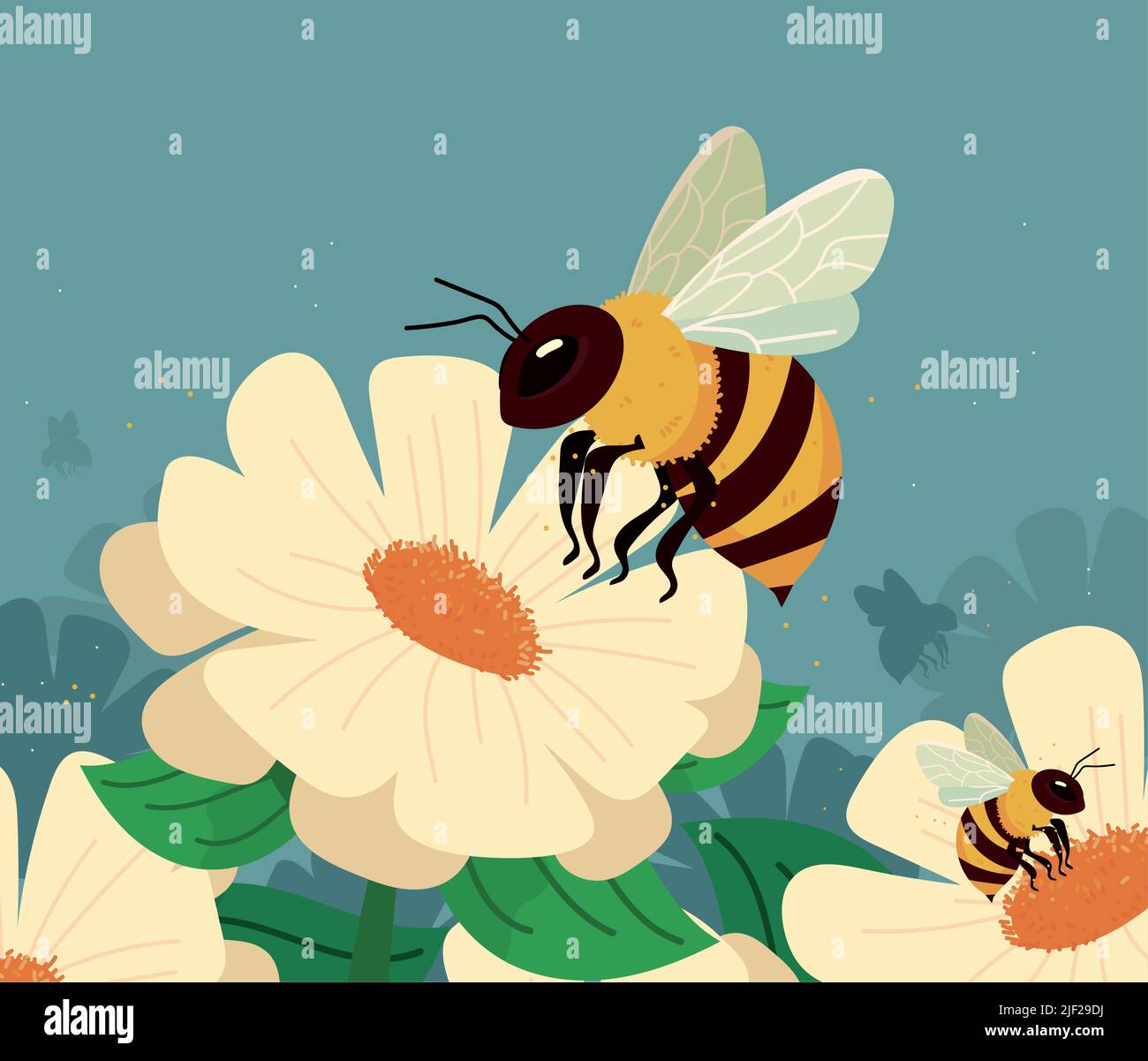 Collecting flowers Stock Vector Images - Alamy