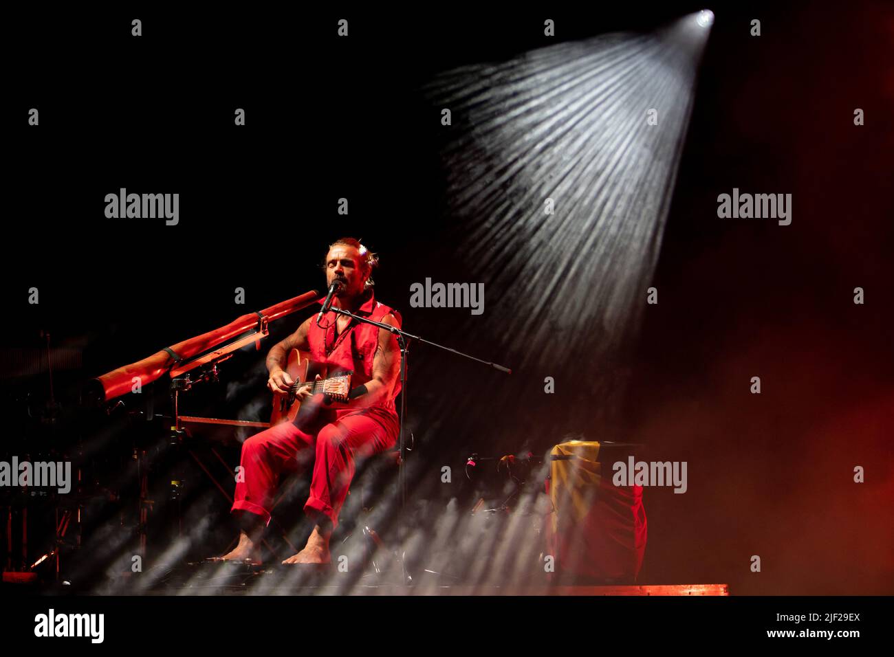 Australian singer songwriter Xavier Rudd performs live onstage in ...