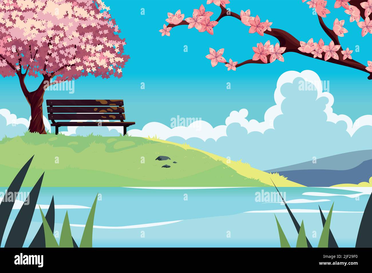 Anime scenery Stock Vector Images - Alamy