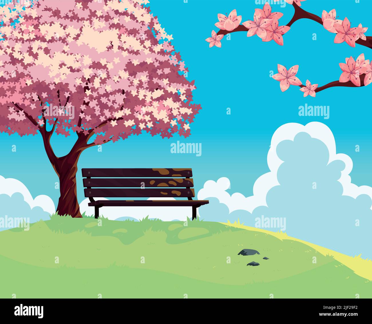 Anime scenery Stock Vector Images - Alamy
