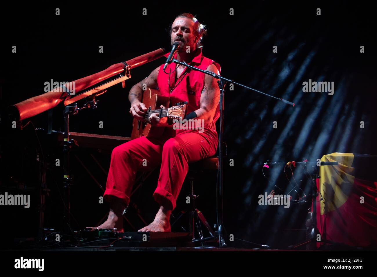 Australian singer songwriter Xavier Rudd performs live onstage in ...