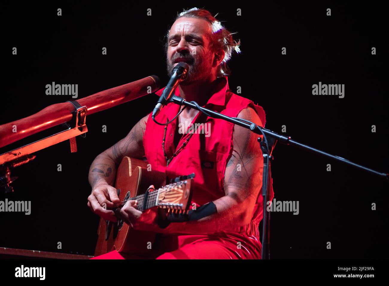 Australian singer songwriter Xavier Rudd performs live onstage in ...