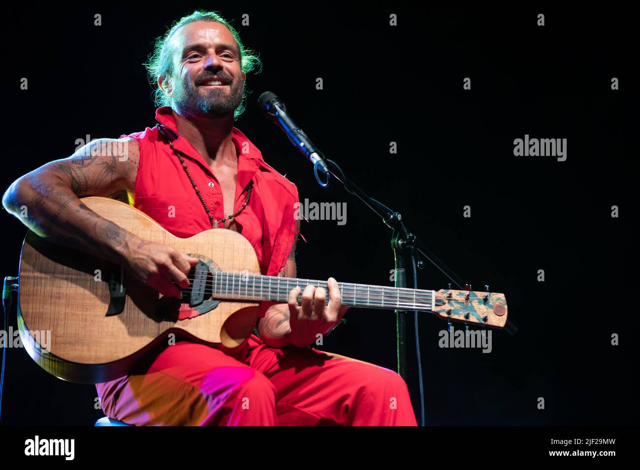 Australian singer songwriter Xavier Rudd performs live onstage in ...