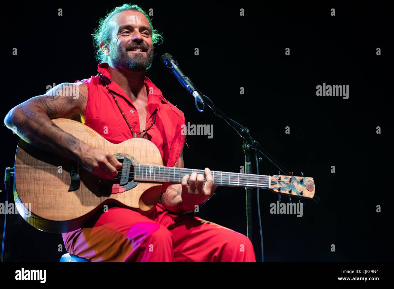 Australian singer songwriter Xavier Rudd performs live onstage in ...