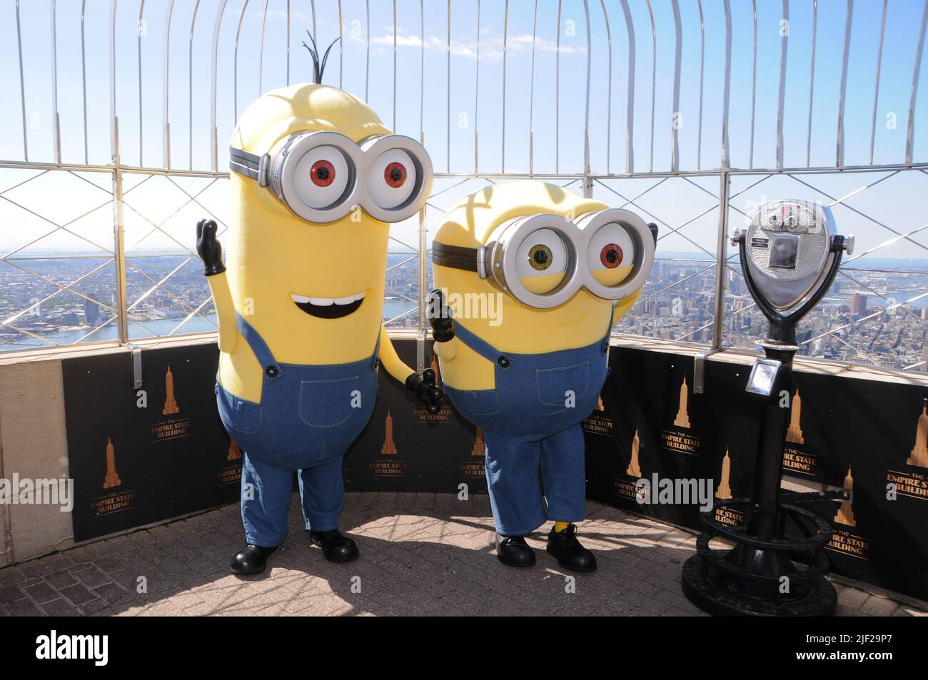 New York, United States. 28th June, 2022. Minions visit the Empire ...