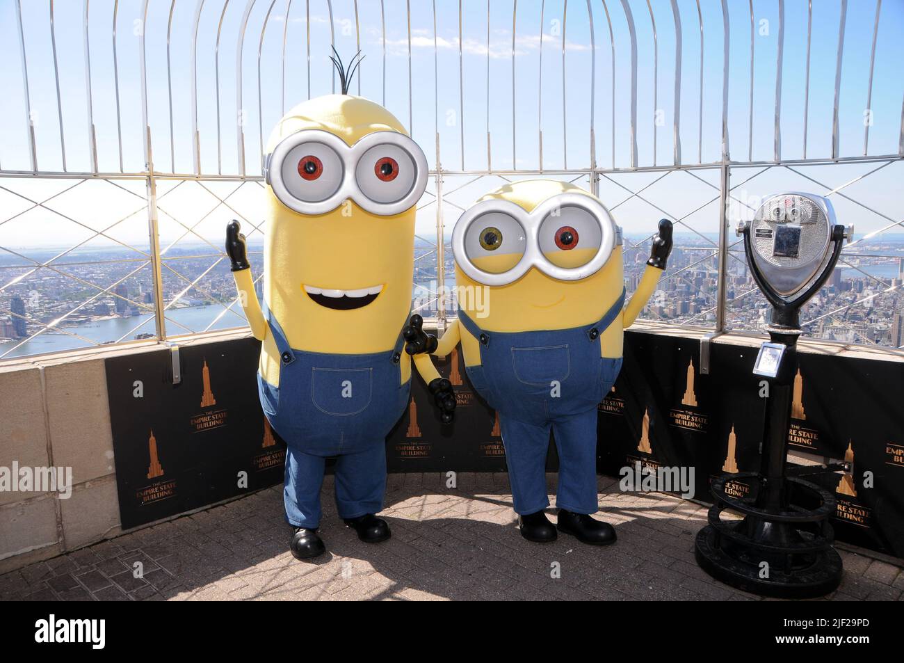 New York, United States. 28th June, 2022. Minions visit the Empire ...
