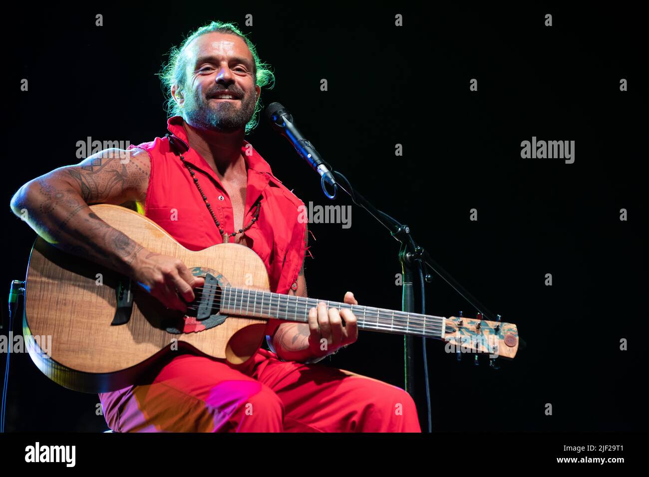 Australian singer songwriter Xavier Rudd performs live onstage in ...