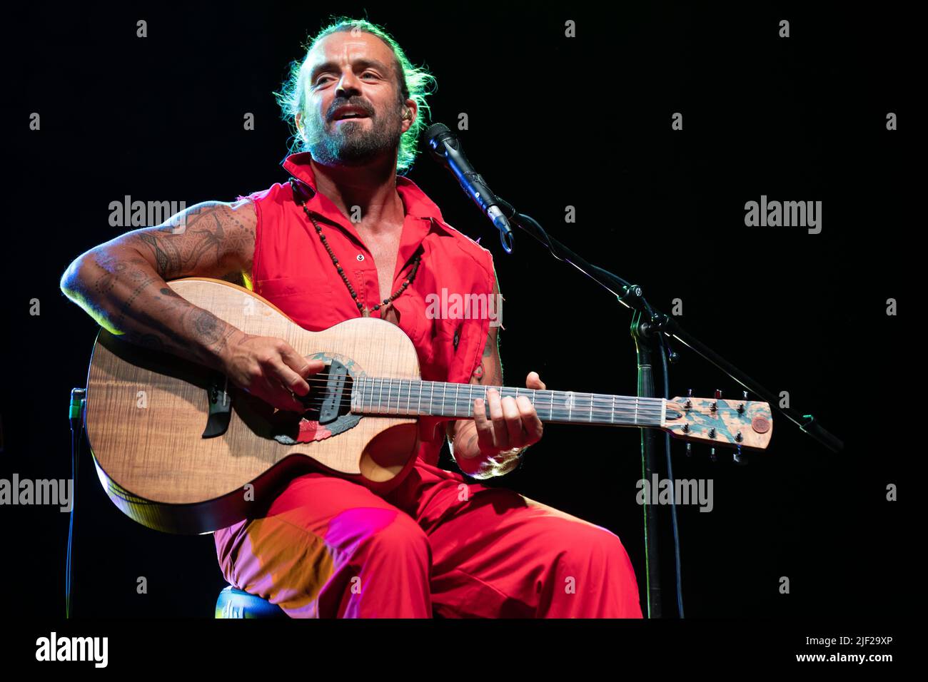 Australian singer songwriter Xavier Rudd performs live onstage in ...
