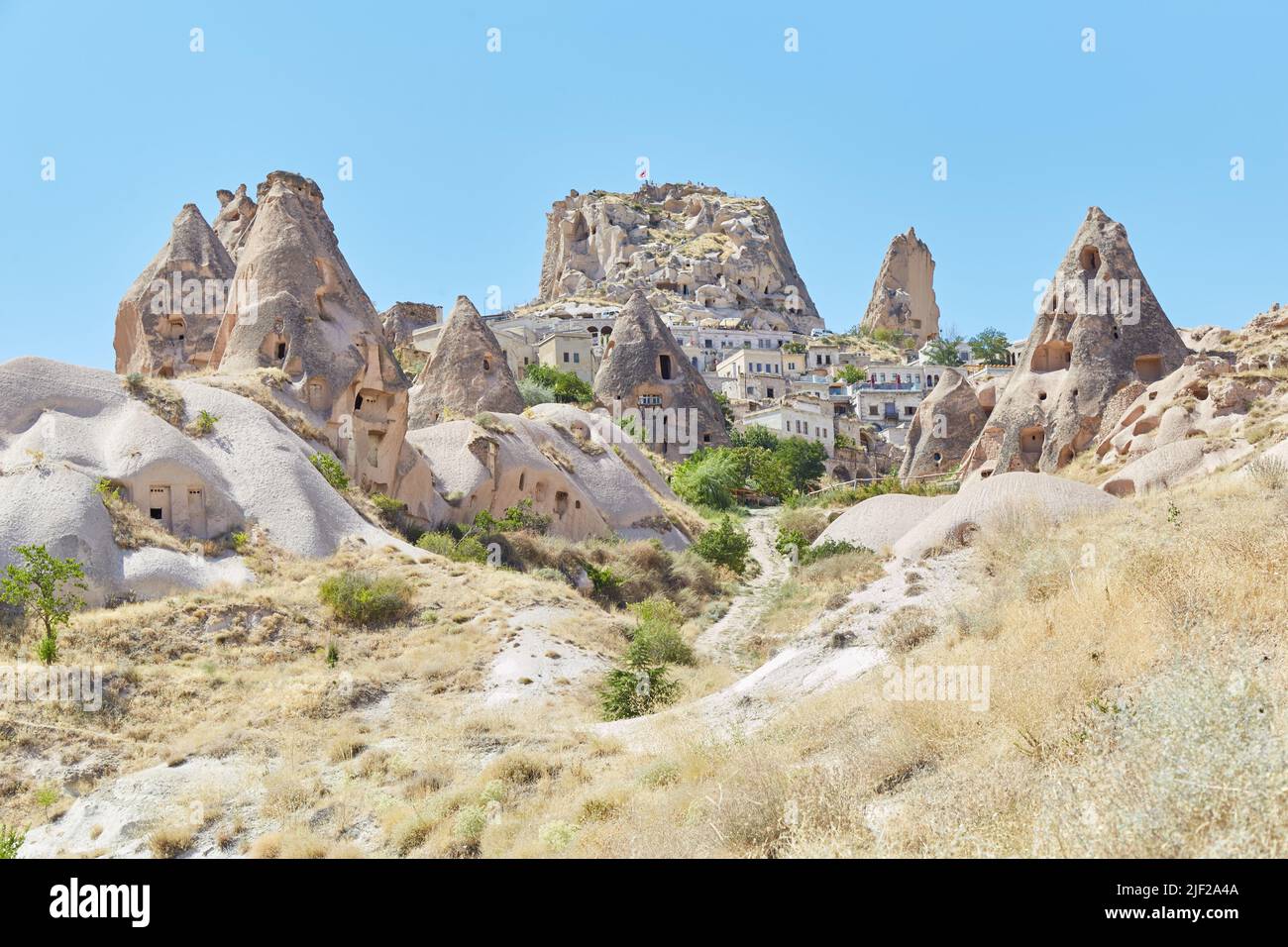 Hiking to Uchisar Castle in Cappadocia Stock Photo - Alamy