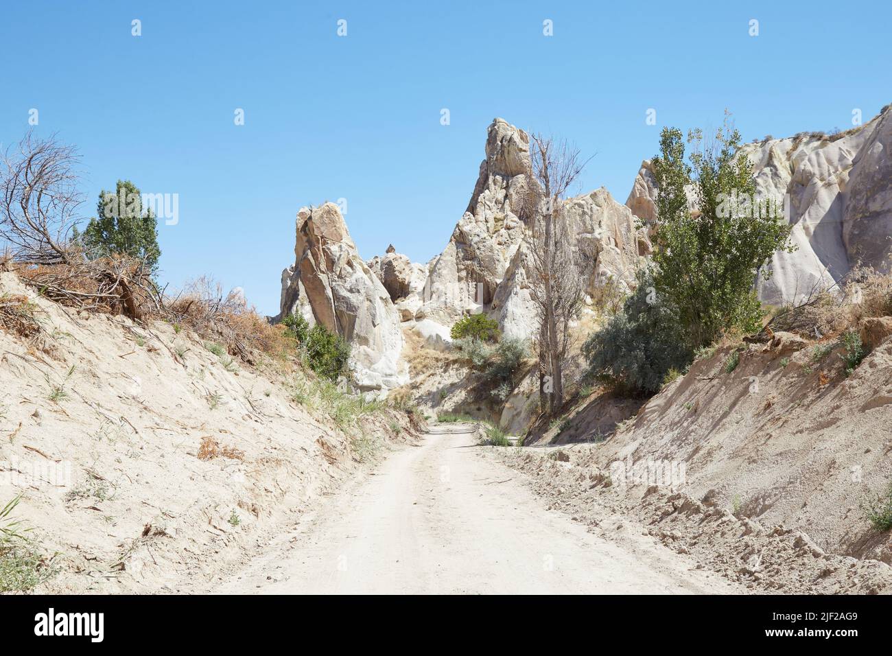 Hiking Through Cappadocia's White Valley Stock Photo - Alamy