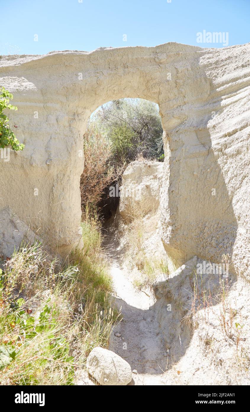Hiking Through Cappadocia's White Valley Stock Photo - Alamy