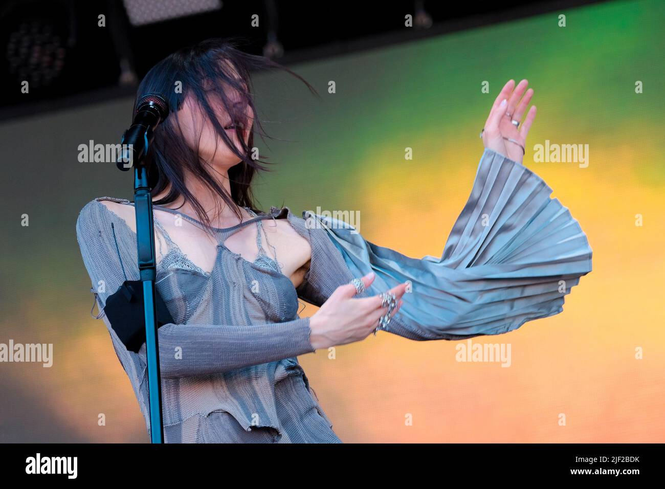 American singer songwriter and co-founder of indie pop band Chairlift ...