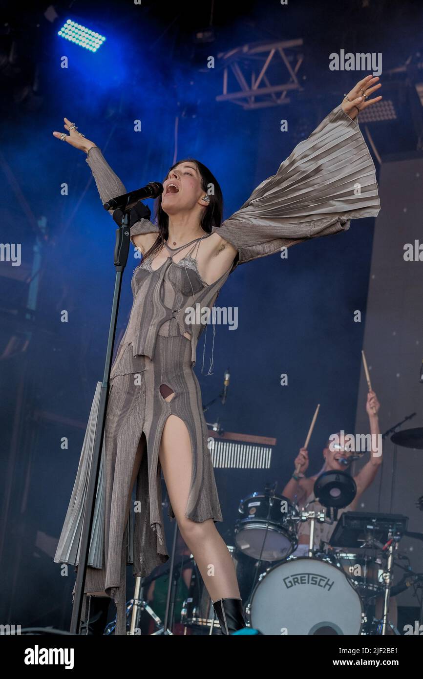 American singer songwriter and co-founder of indie pop band Chairlift ...