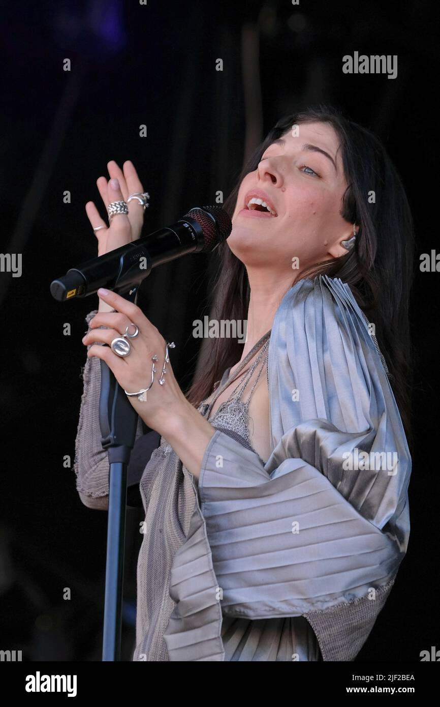 American singer songwriter and co-founder of indie pop band Chairlift ...