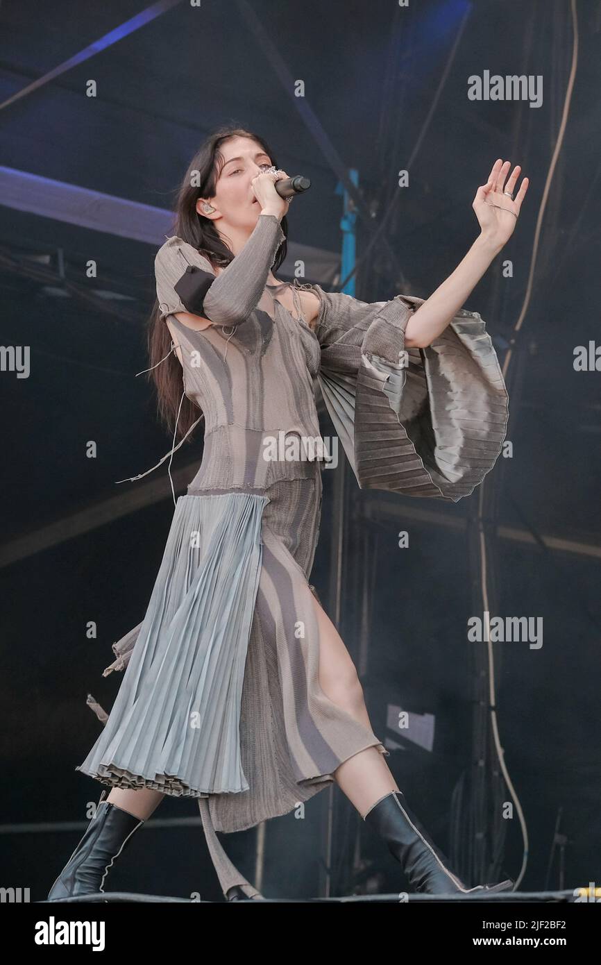 American singer songwriter and co-founder of indie pop band Chairlift ...