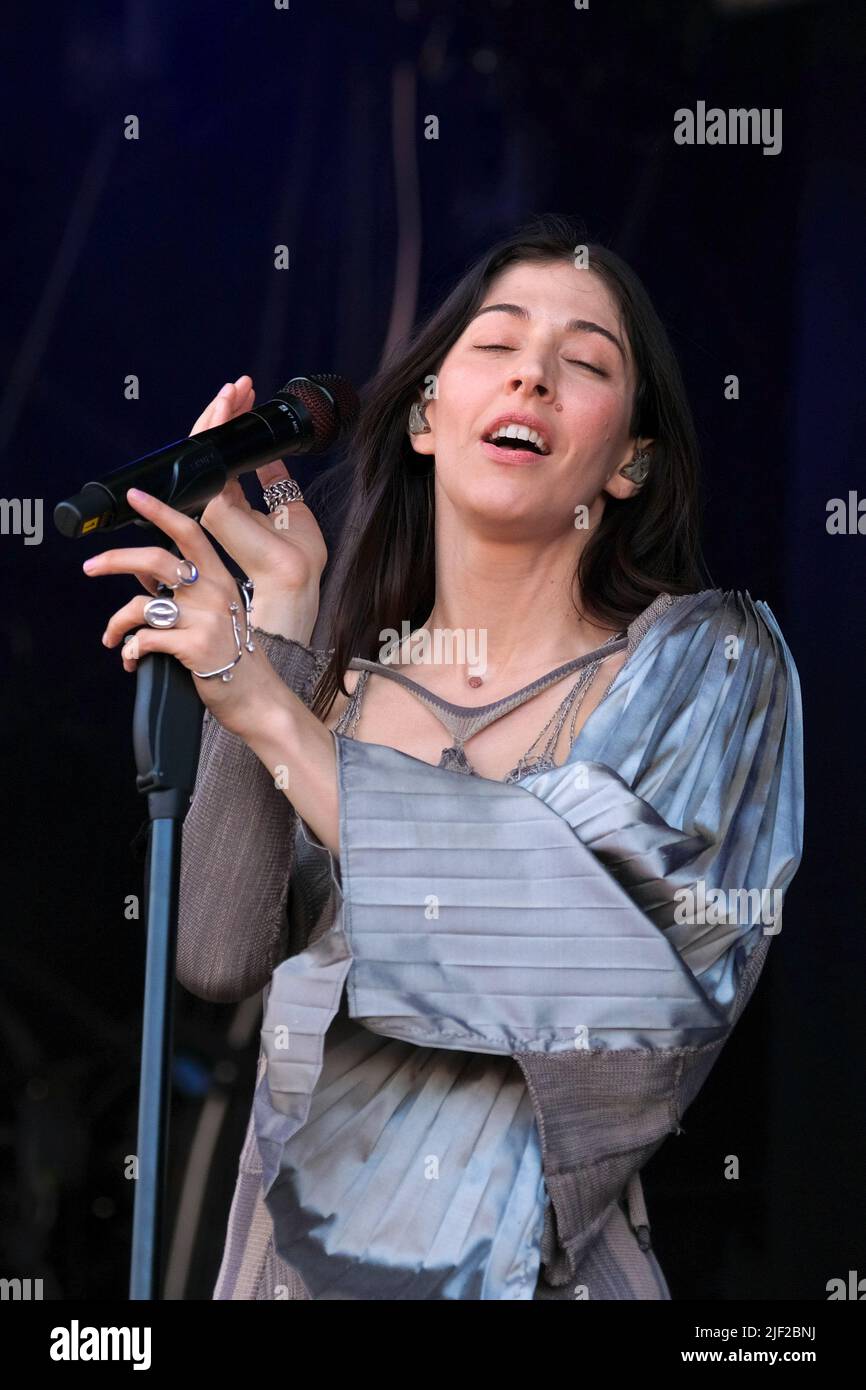 American singer songwriter and co-founder of indie pop band Chairlift ...