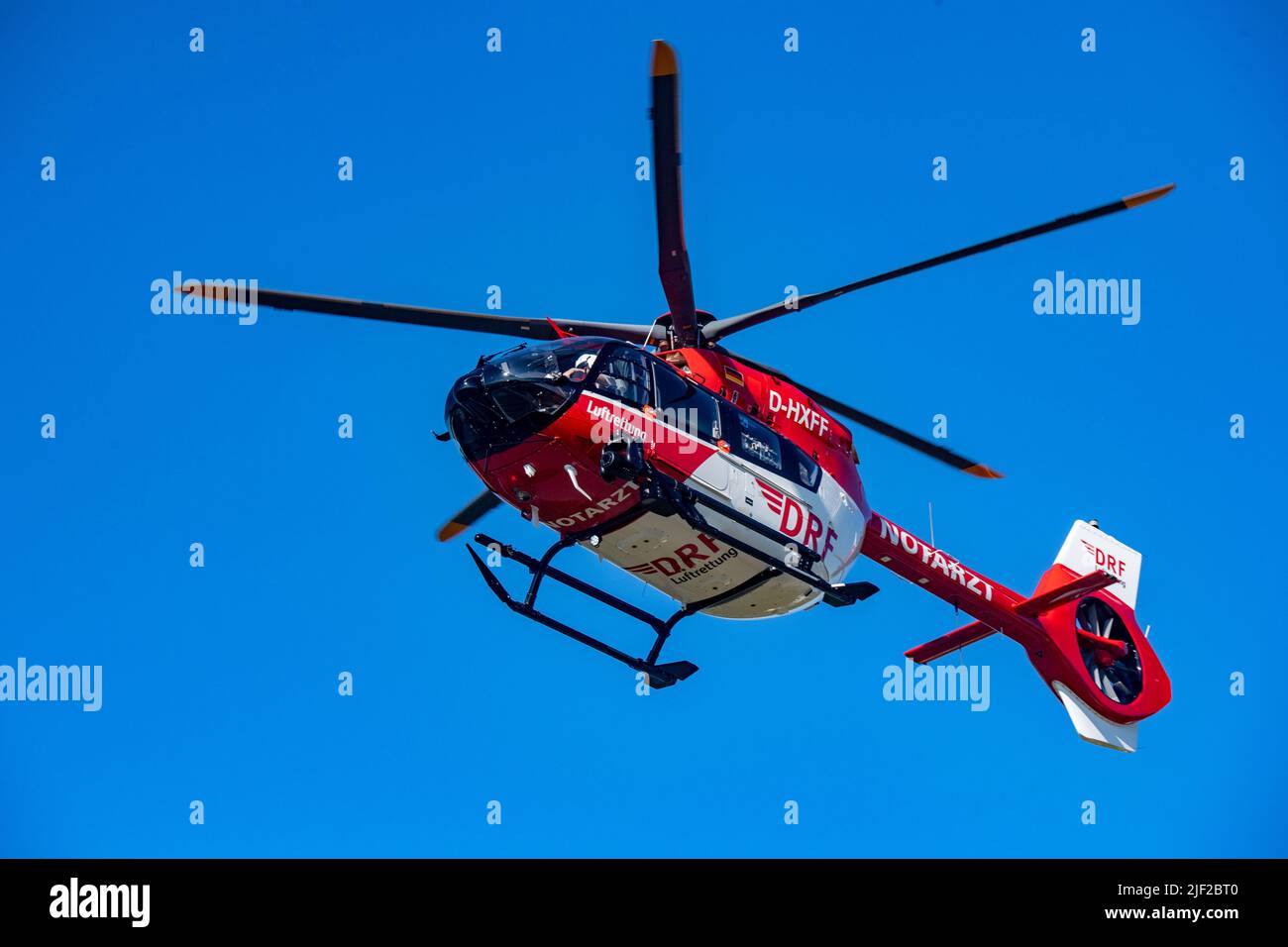 Greifswald, Germany. 28th June, 2022. The H145 rescue helicopter with ...