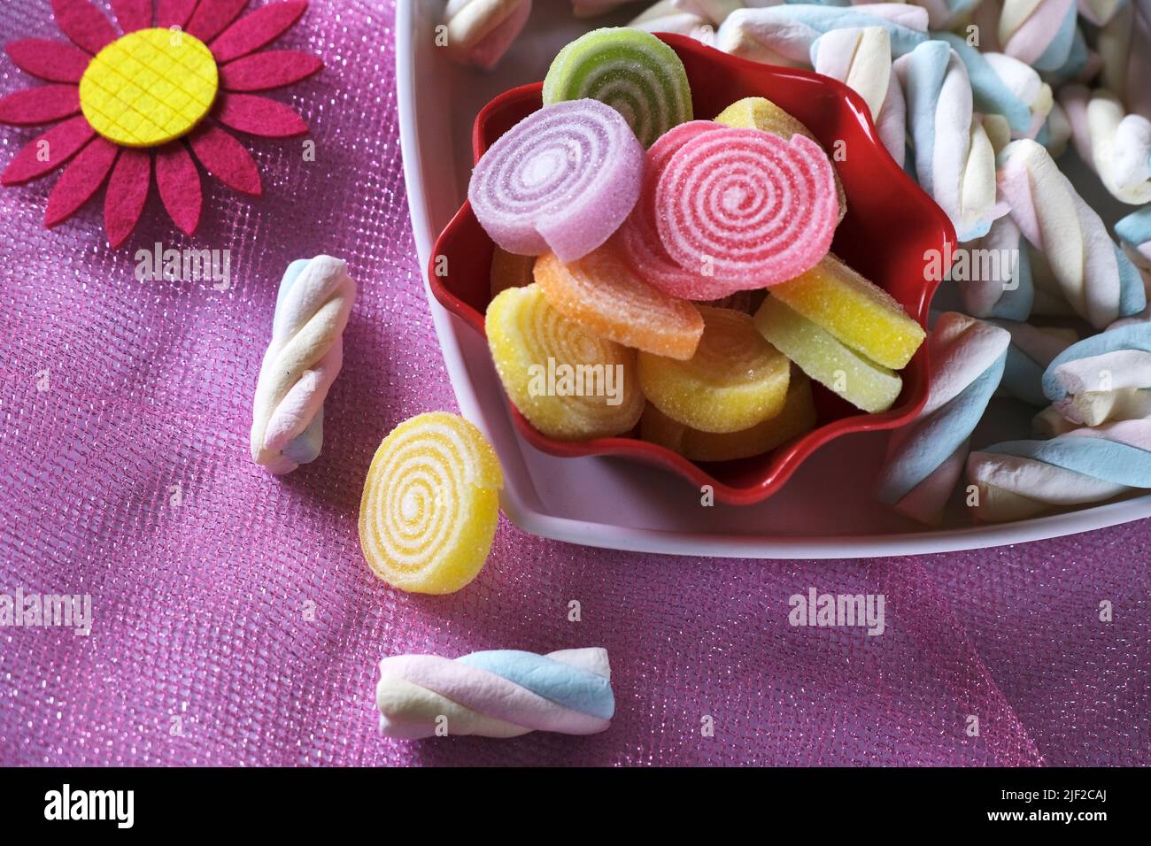 Multi-colored FRUIT FLAVOUR fluffy marshmallows, Tasty, Colorful ...