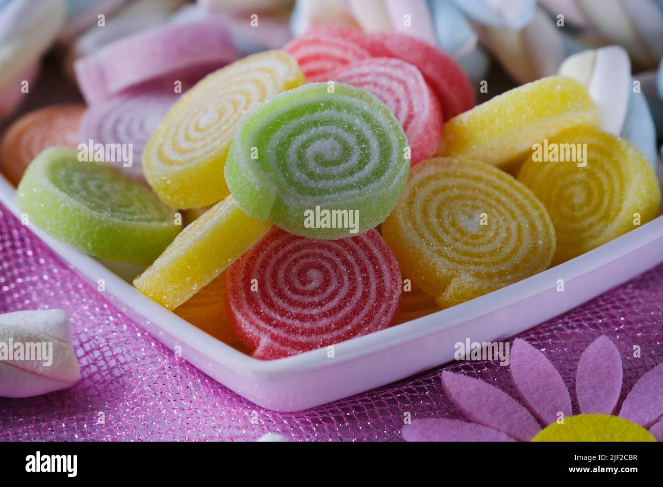 Multi-colored FRUIT FLAVOUR fluffy marshmallows, Tasty, Colorful ...