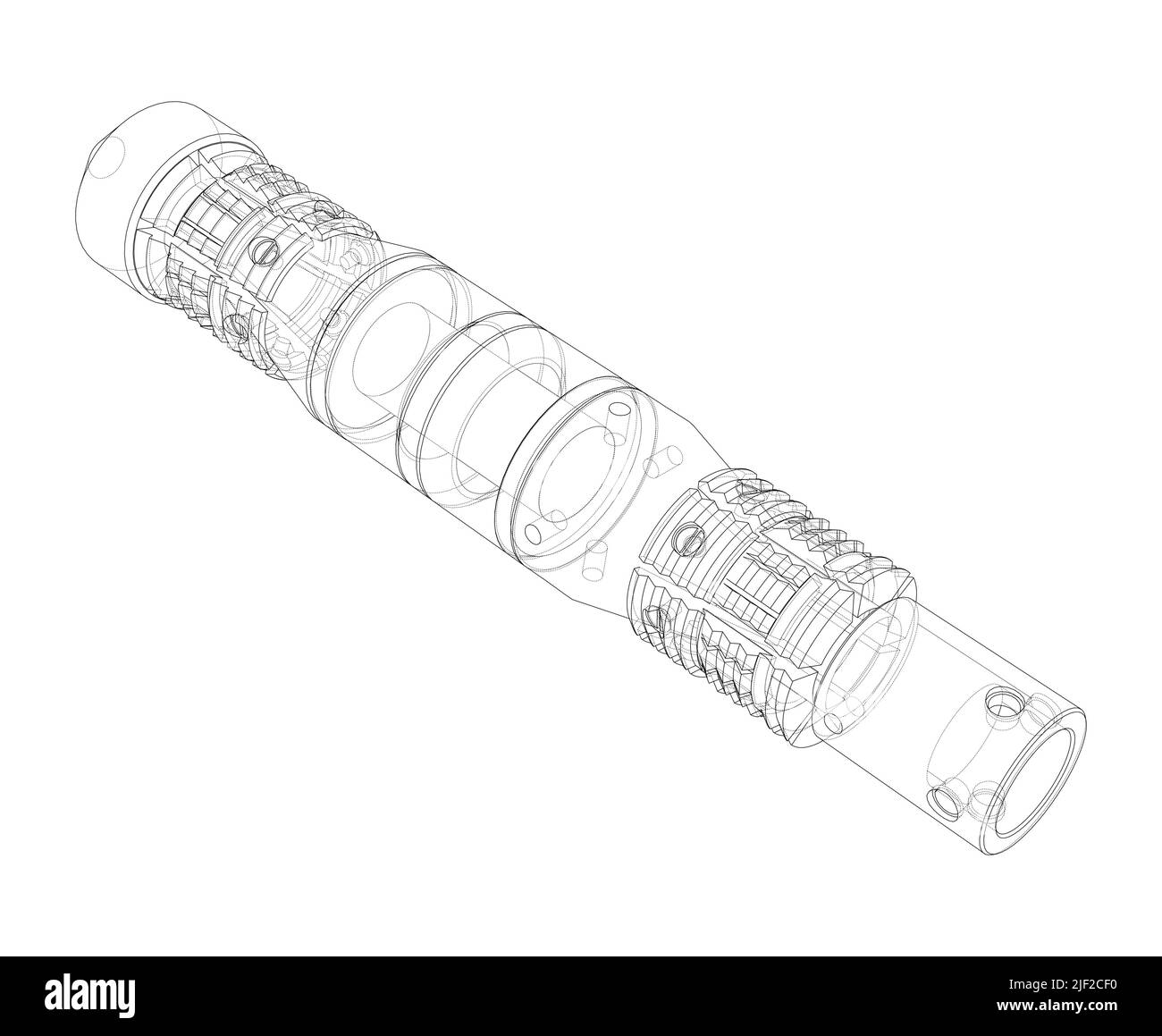 Outline drawing or sketch of cylindrical device Stock Vector Image ...