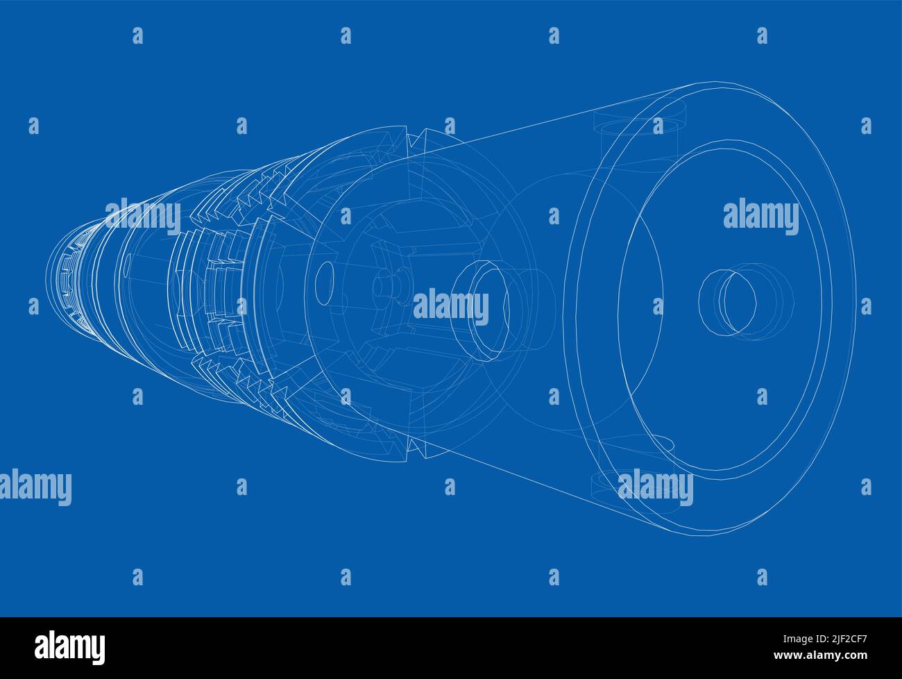 Outline drawing or sketch of cylindrical device Stock Vector Image ...