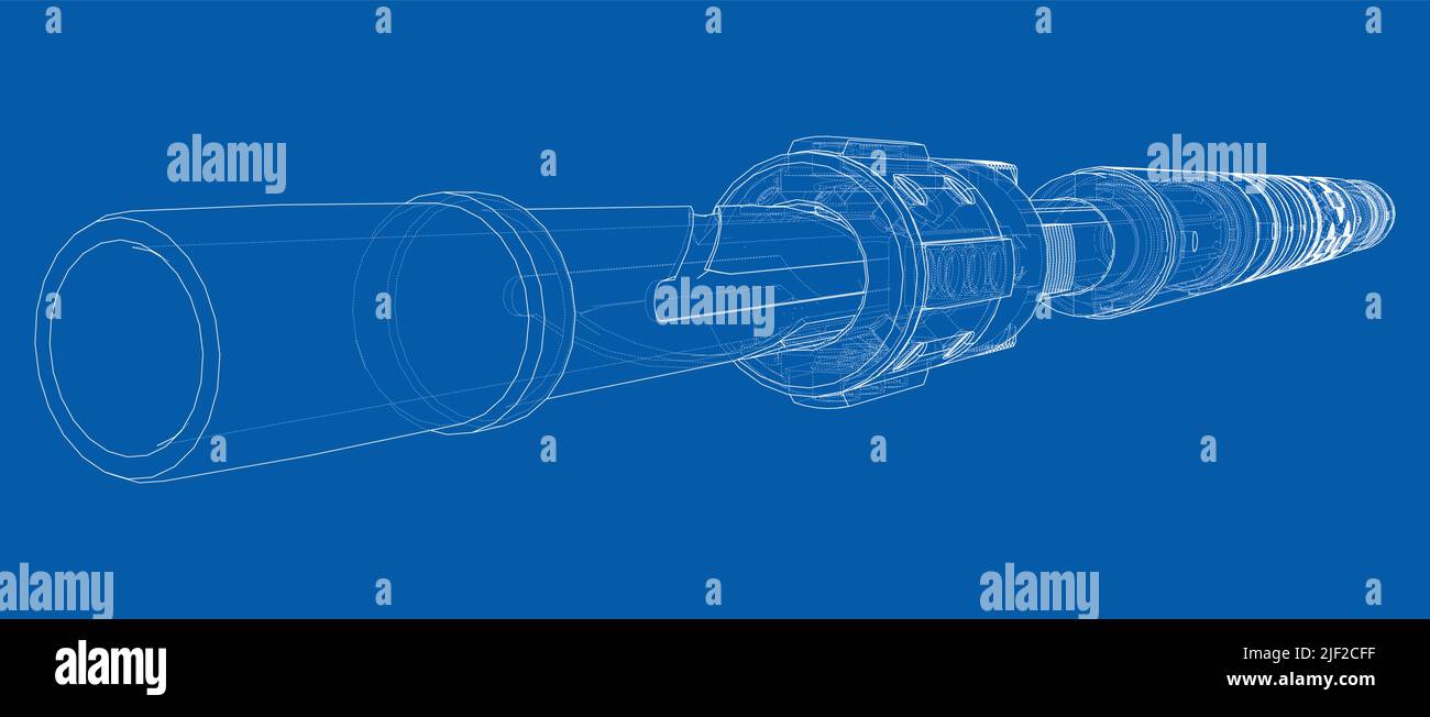 Outline drawing or sketch of cylindrical device Stock Vector Image ...
