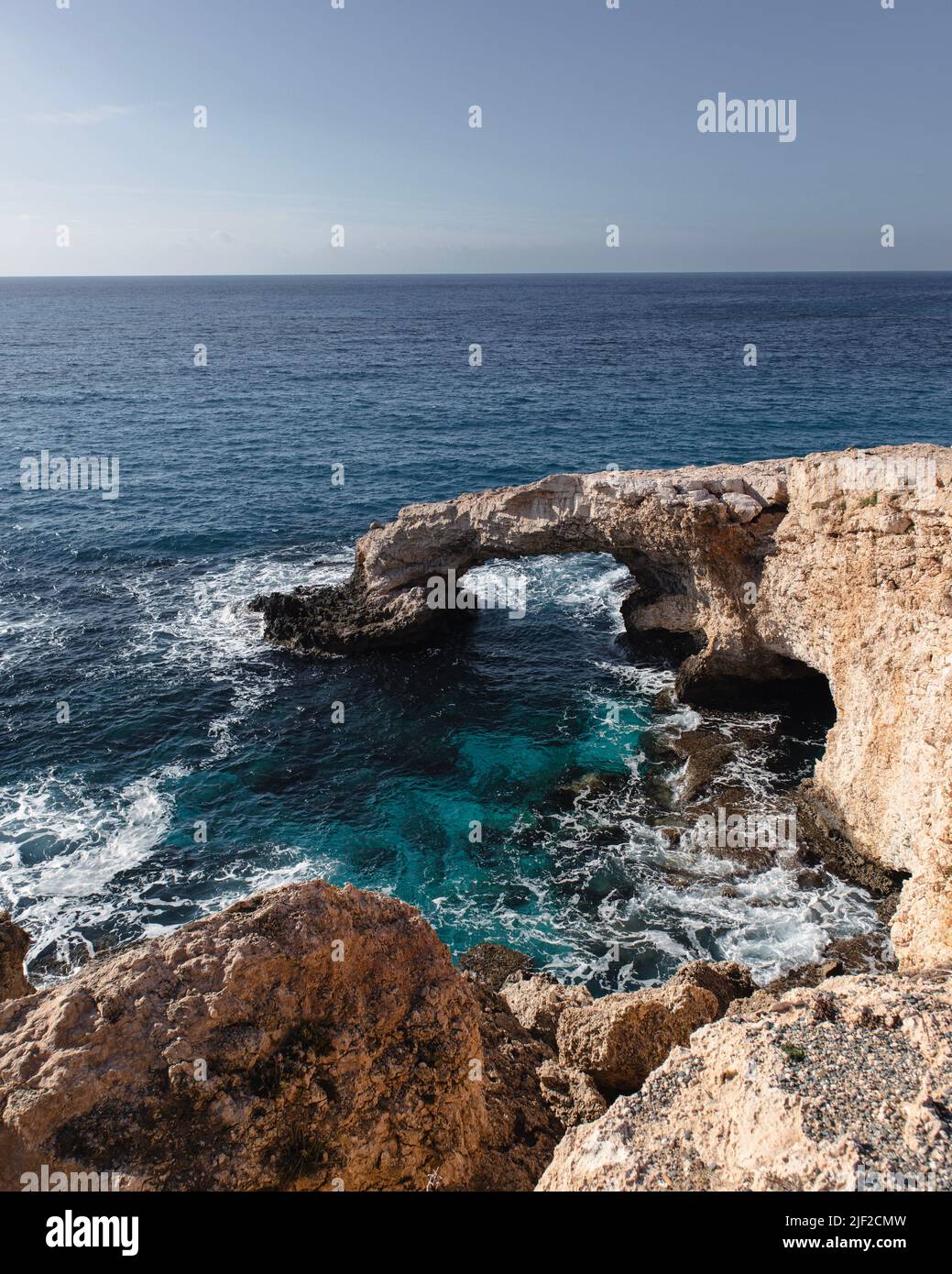 Beautiful seascape with sea cave arch love bridge in Ayia Napa, Cyprus ...