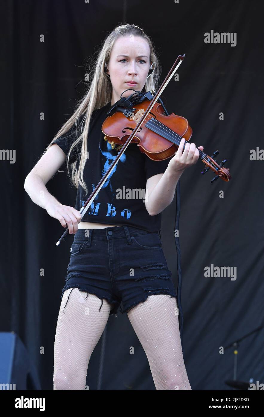Fiddle player Bronwyn Keith-Hynes is shown performing on stage during a ...