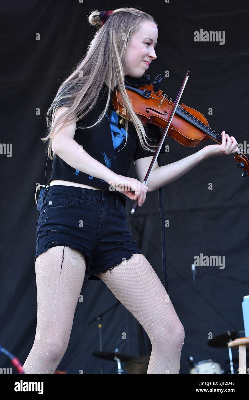 Fiddle player Bronwyn Keith-Hynes is shown performing on stage during a ...