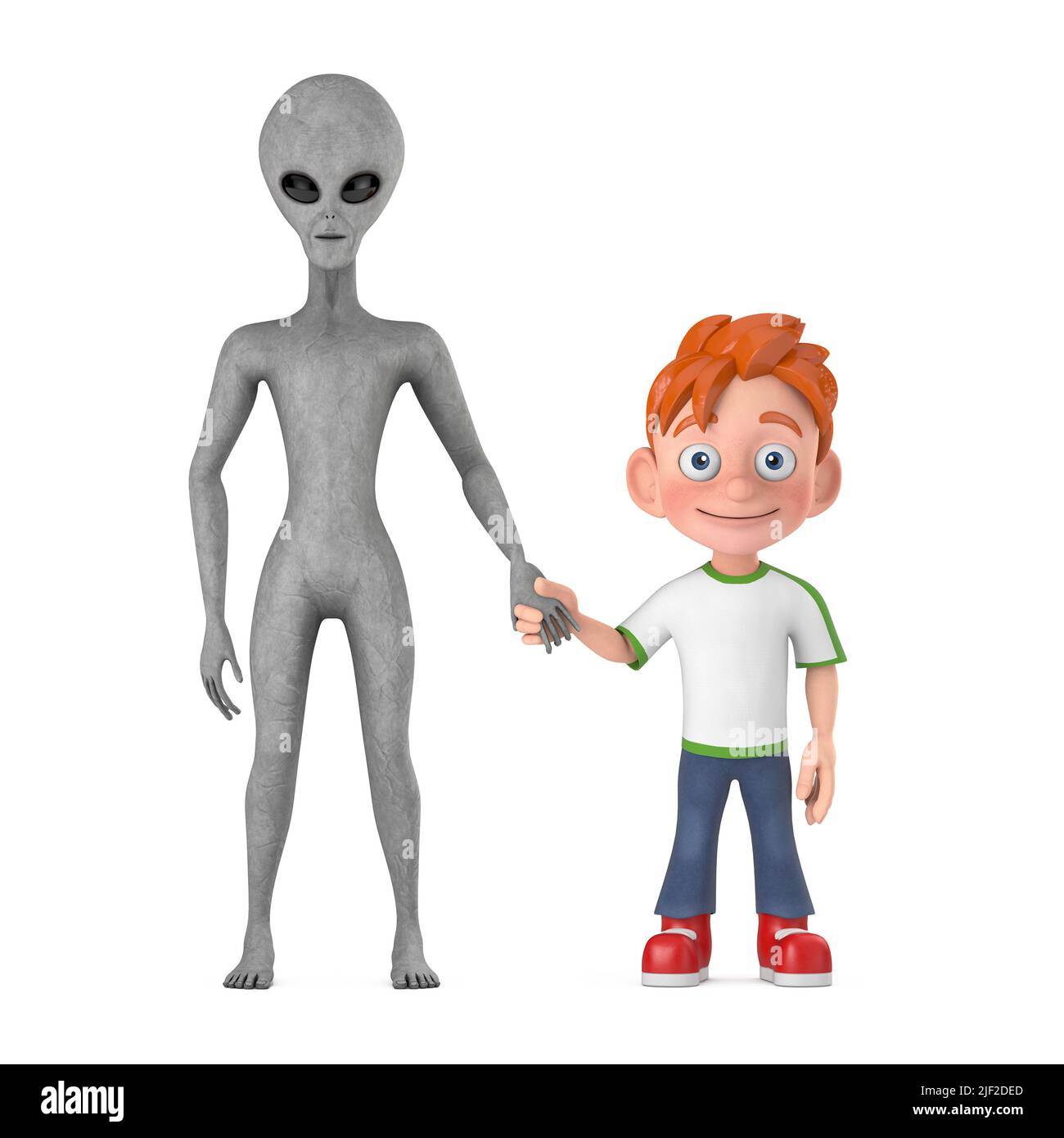 Funny cartoon monster character illustration of cute and happy alien hi ...