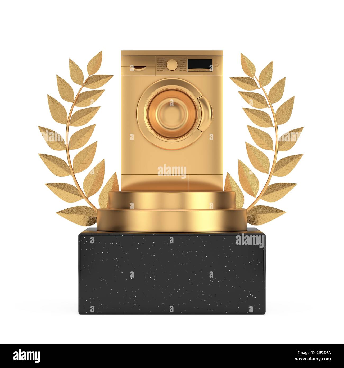 Winner Award Cube Gold Laurel Wreath Podium, Stage or Pedestal with ...