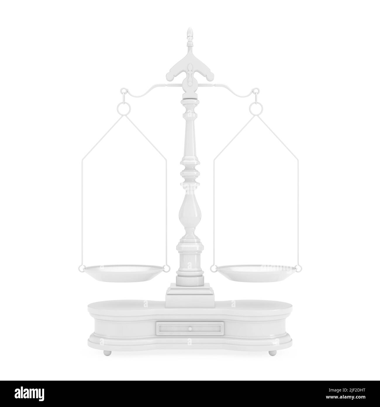 Old Justice White Weigh Scales Balance with the Two Arms in Clay Style ...