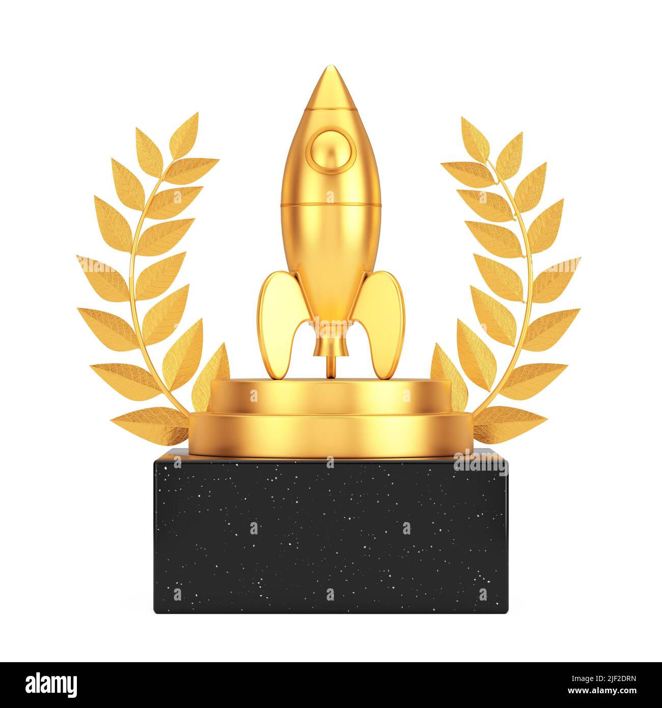 Winner Award Cube Gold Laurel Wreath Podium, Stage or Pedestal with ...