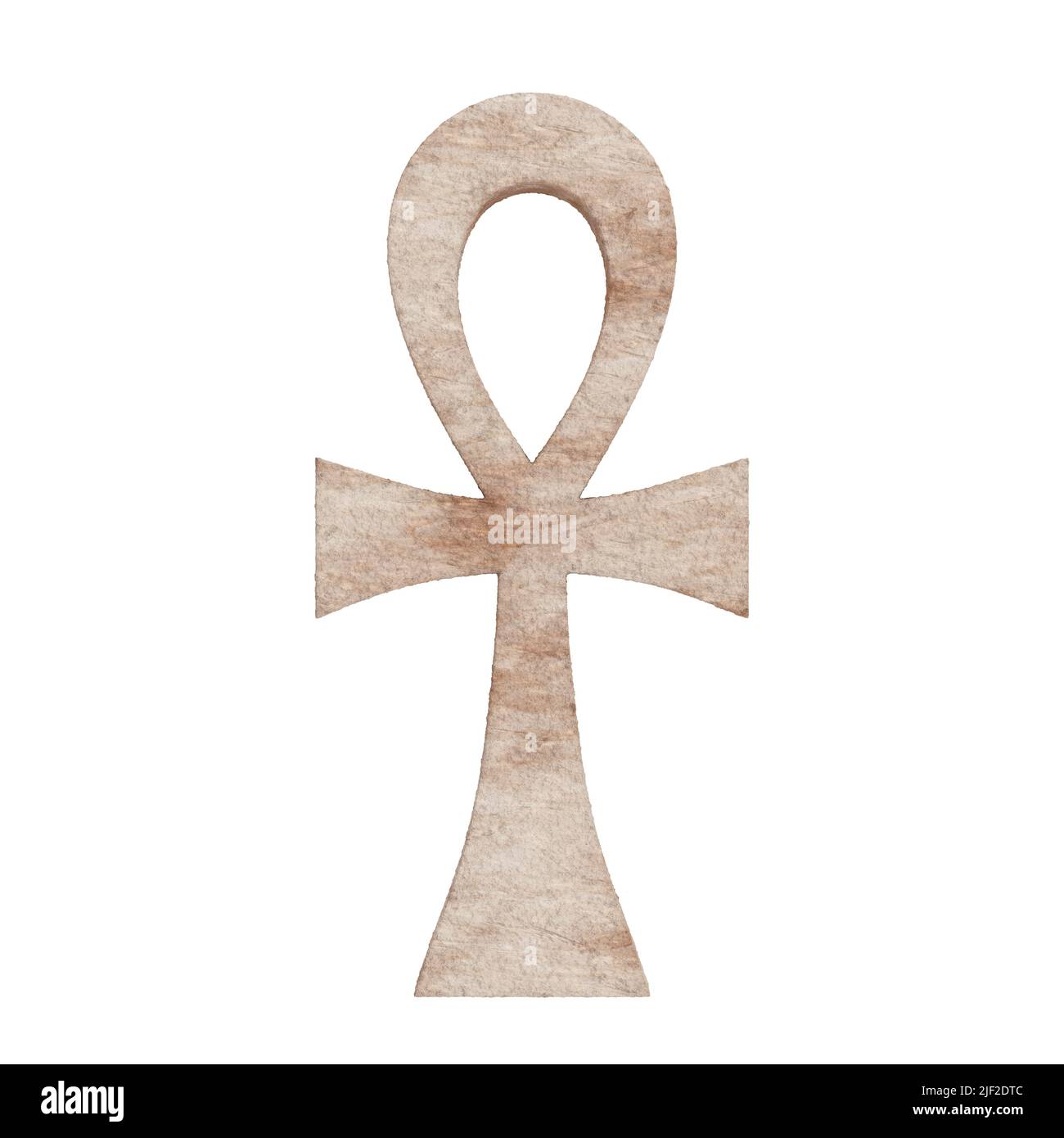 Stone Egyptian Cross Ankh Key of Life on a white background. 3d ...