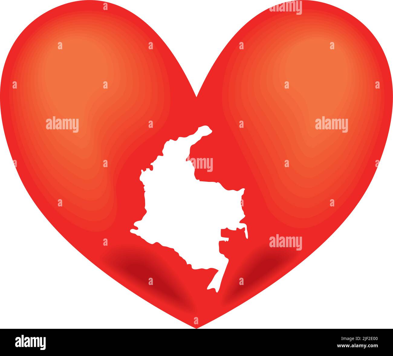 colombia map in heart Stock Vector Image & Art - Alamy