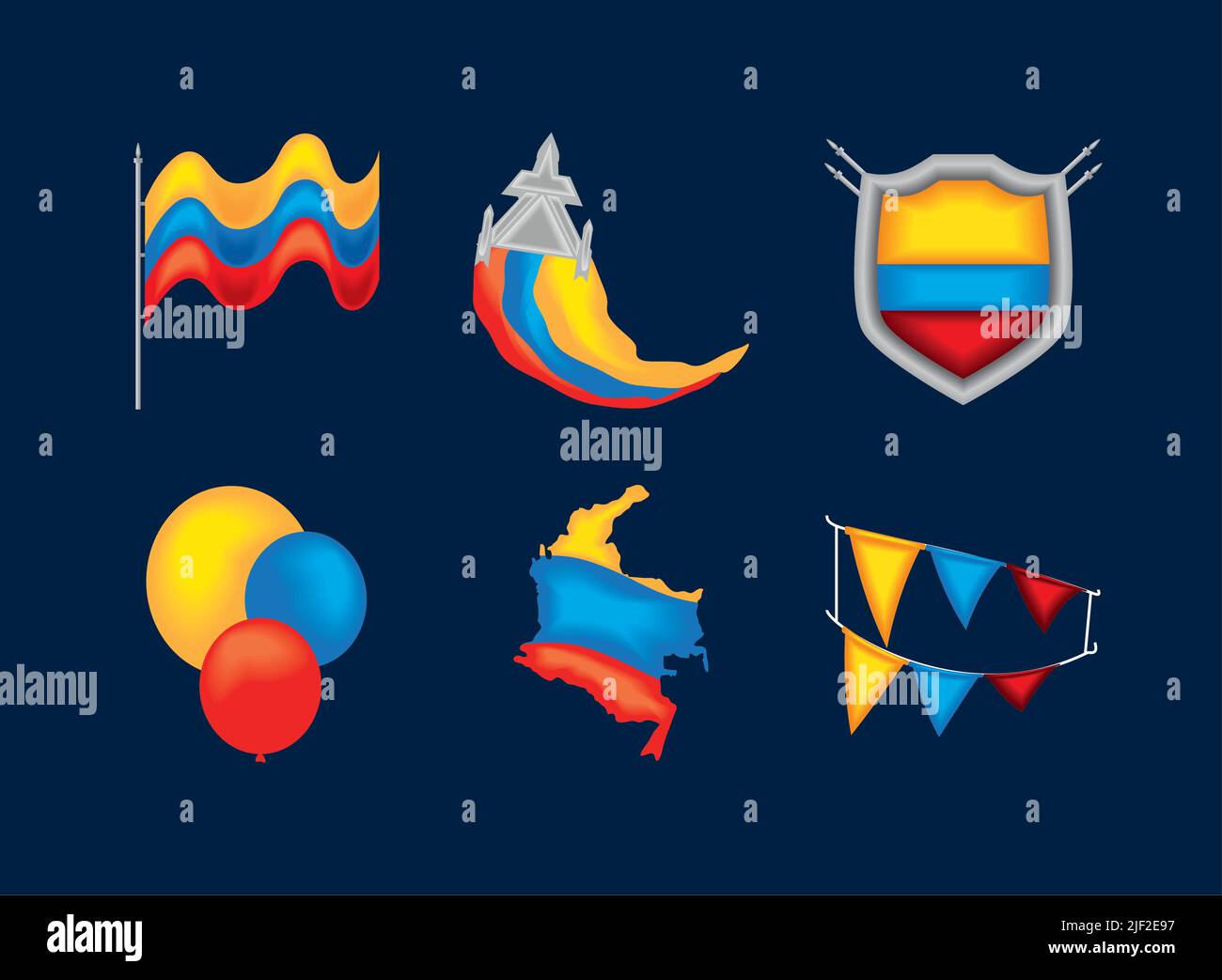 colombia flags emblem Stock Vector Image & Art - Alamy