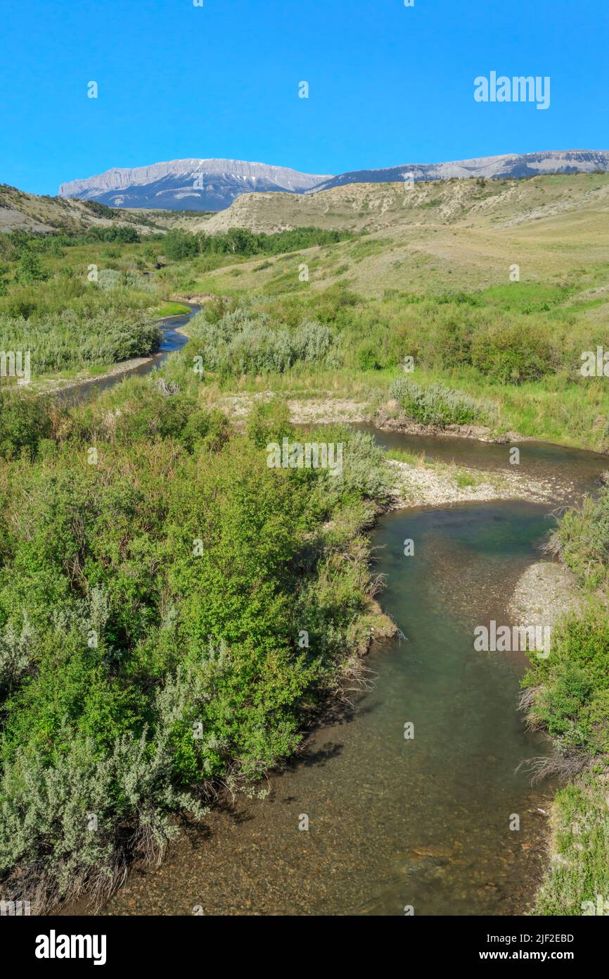 deep creek valley below castle reef on the rocky mountain front near ...