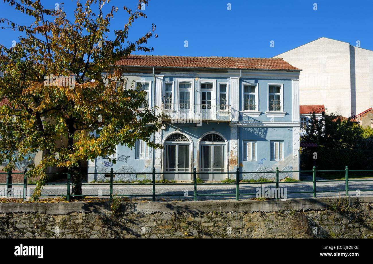 Beautiful neoclassical buildings at a famous winter destination ...