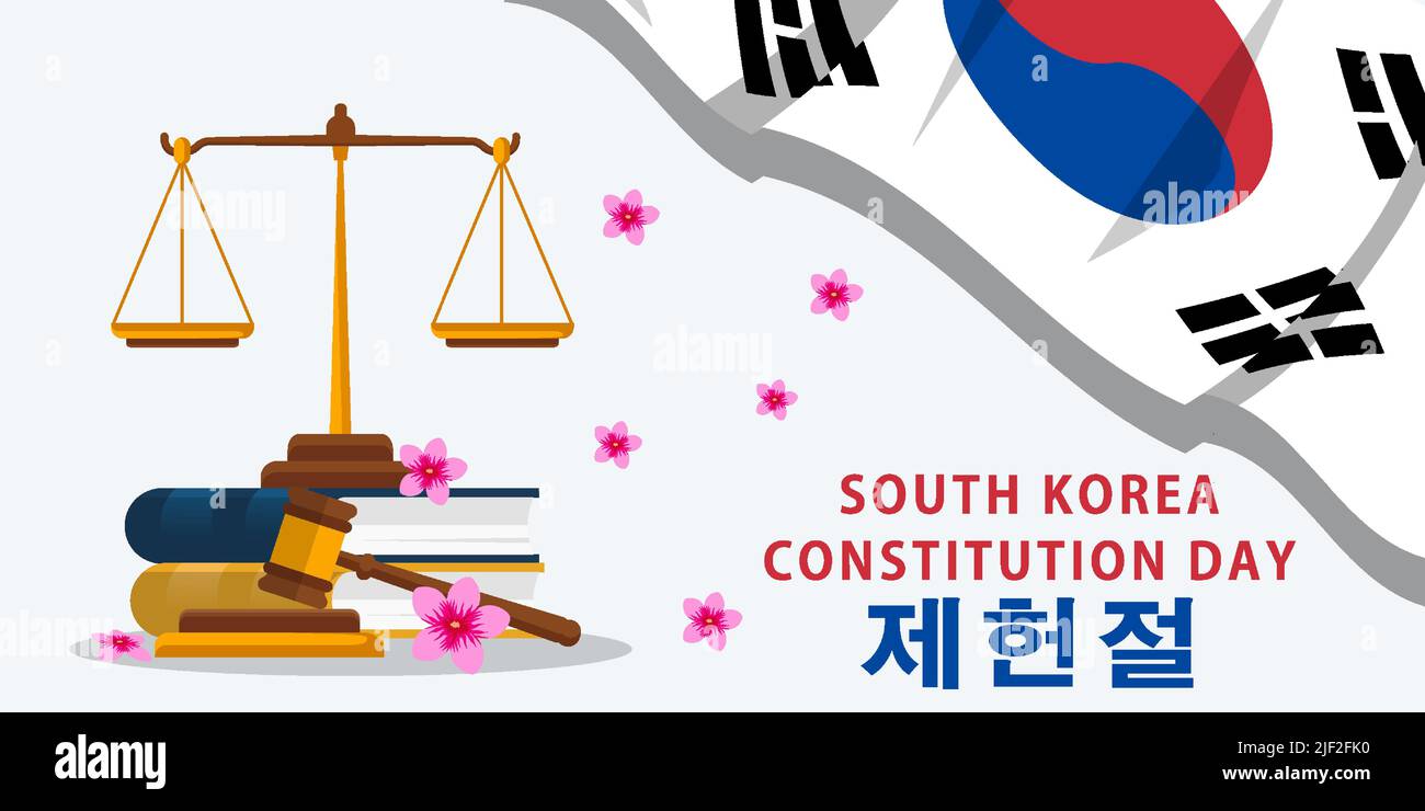 flat south korea constitution day background illustration Stock Vector ...