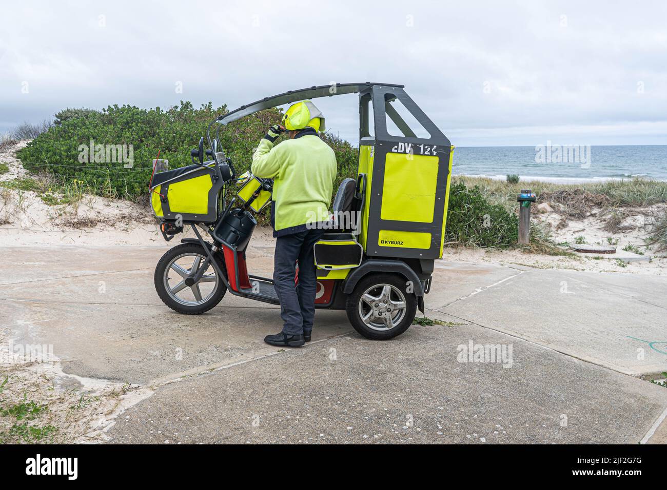 29 June 2022: An Australia Post electric delivery vehicle, Adelaide ...