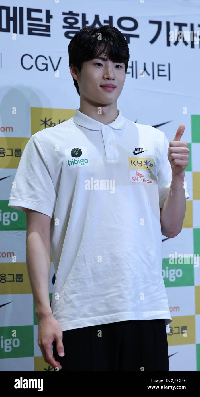 29th June, 2022. Swimmer Hwang Sun-woo South Korean swimming sensation ...